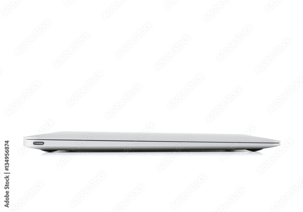 Closed laptop, side view Stock Photo | Adobe Stock