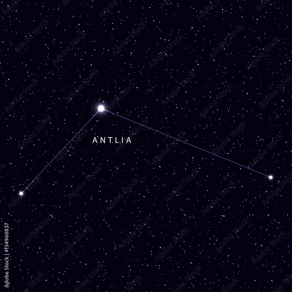 Sky Map with the name of the stars and constellations. Astronomical ...