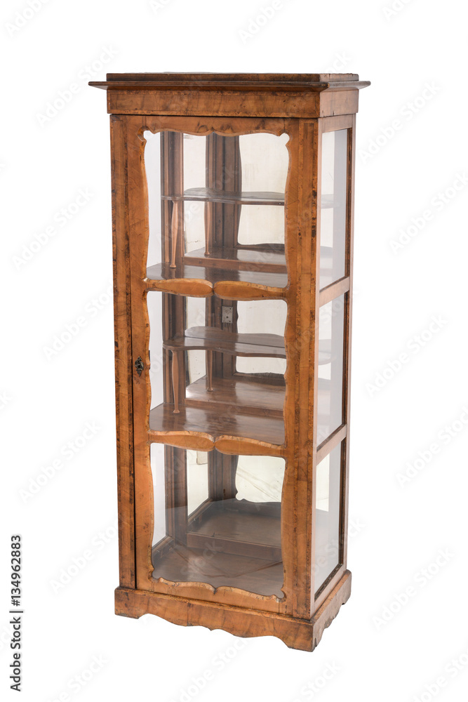 Vintage wooden showcase Stock Photo | Adobe Stock