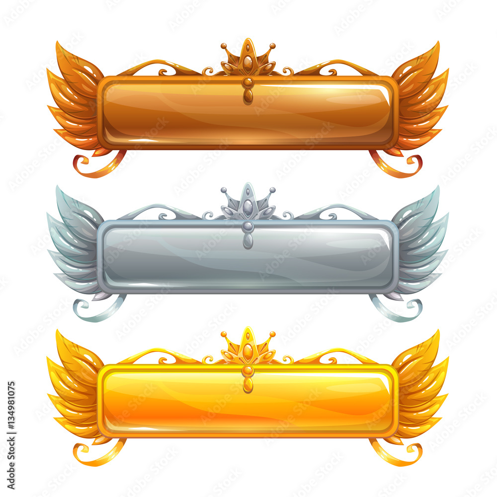 Cartoon vector title banners set Stock Vector | Adobe Stock