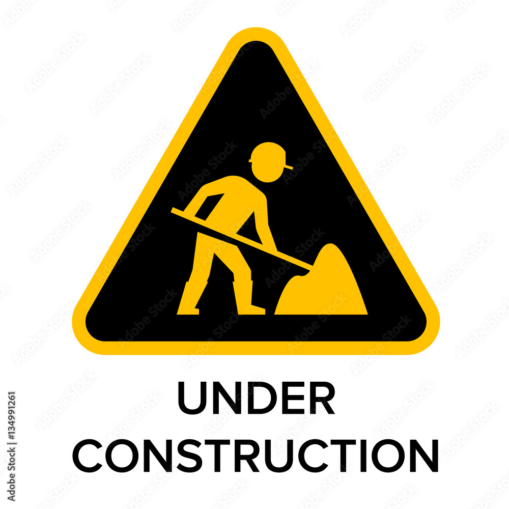 Under construction road sign Stock Vector | Adobe Stock