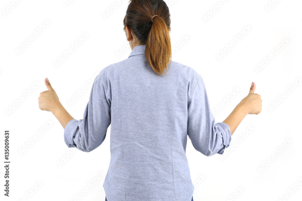 back women showing best with fingers hand gesture Stock Photo | Adobe Stock