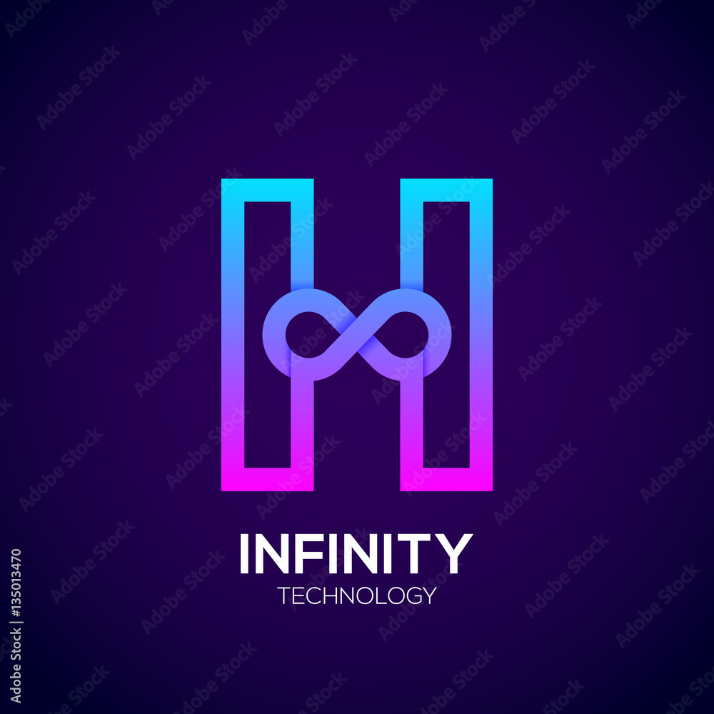 Letter H Colorful Infinity logo,loops,Vector Logo template vector de ...