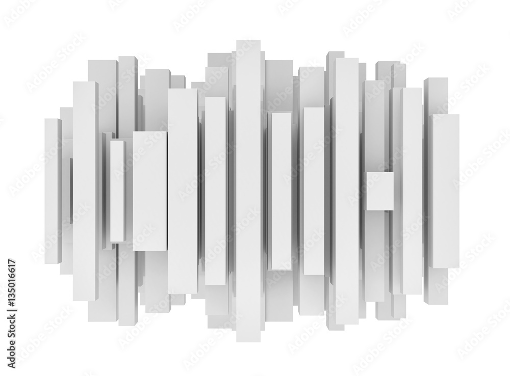 Rendering of abstract different sized lines on white background Stock ...
