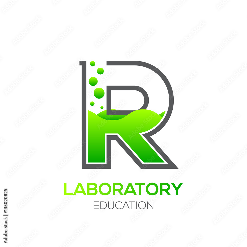 Letter R Green color,Laboratory beaker,Science education,Chemical ...