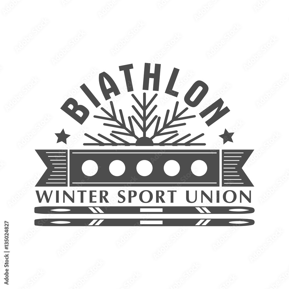 Biathlon logo badge. Vector Illustration. Winter sport Isolated emblem ...