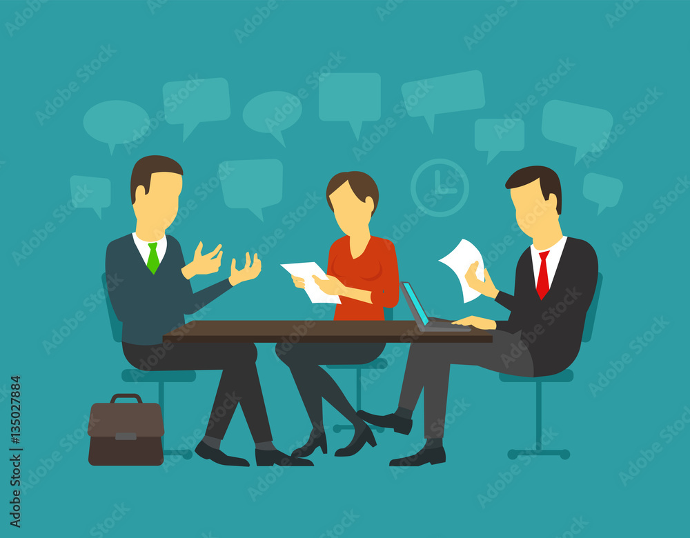Jobseeker And Employer Talk Interviewing Simple Concept With Working jobseeker-and-employer-talk-interviewing-simple-concept-with-working