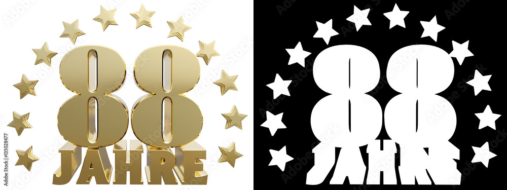 Golden eighty eight and the word of the year, decorated with stars ...