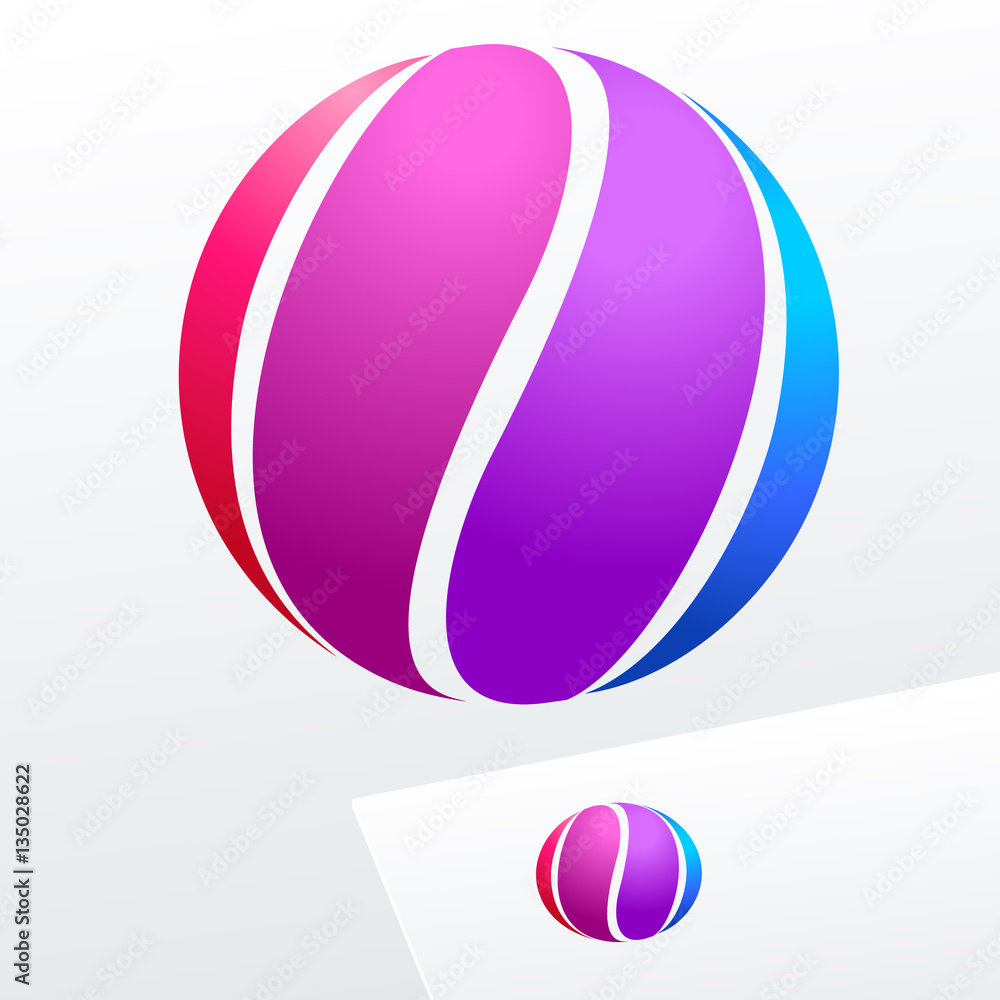 Vector colorful sign in sphere shape. Logo for Business, Technology ...
