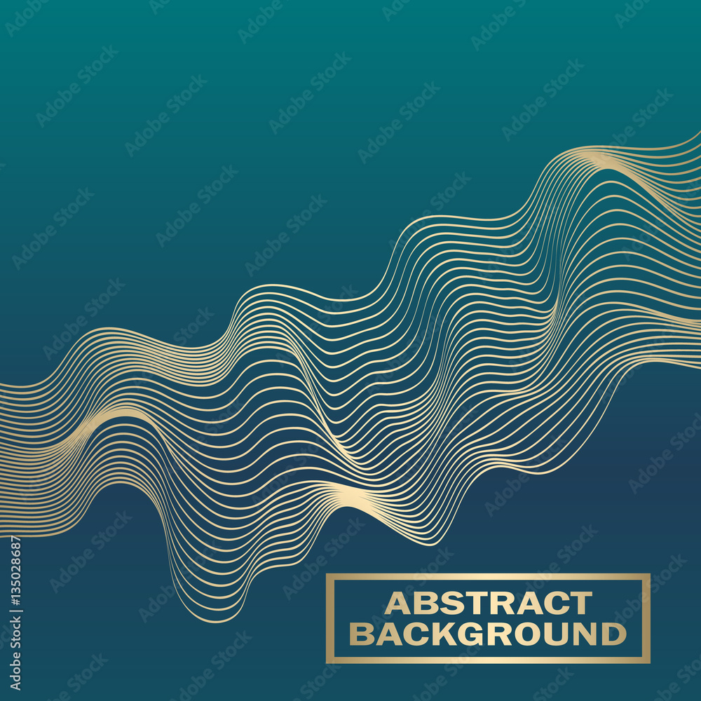 Abstract gold wave background. Stock Vector | Adobe Stock