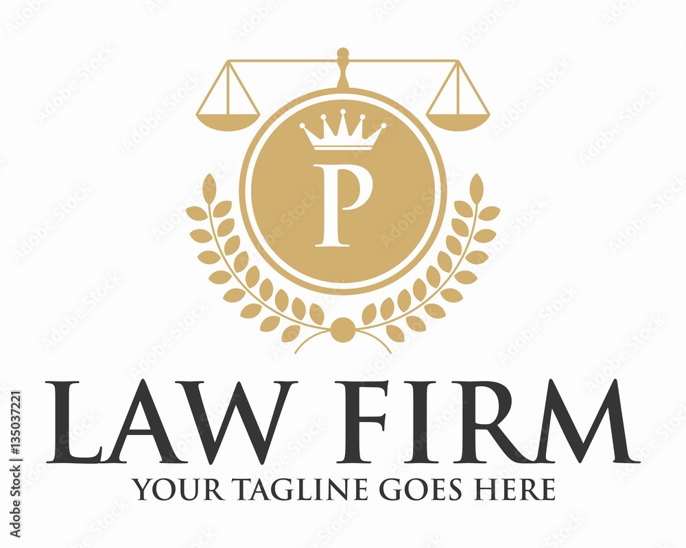 INITIAL P LAW FIRM WITH CROWN AND CREST LOGO TEMPLATE Stock ...
