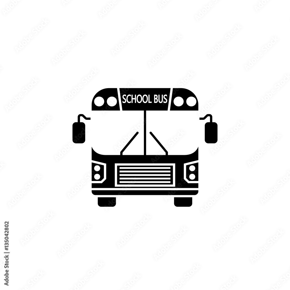 School bus solid icon, student transport, high school service vector ...