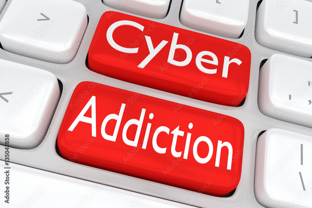 Cyber Addiction concept Stock Illustration | Adobe Stock