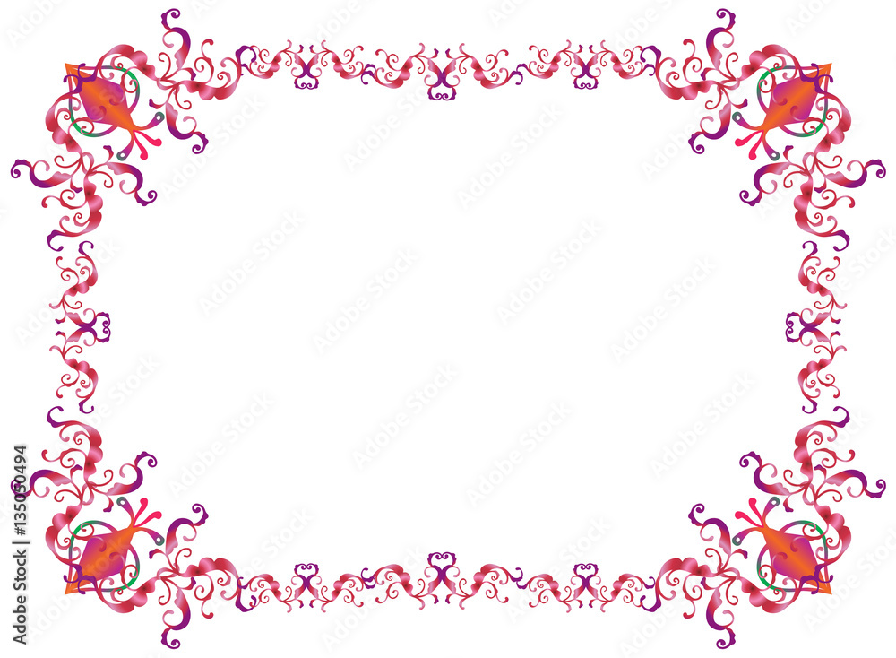 Decorative oriental frame for Purim festival invitation, anniversary ...