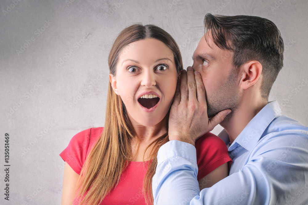 Boyfriend telling secret Stock Photo | Adobe Stock