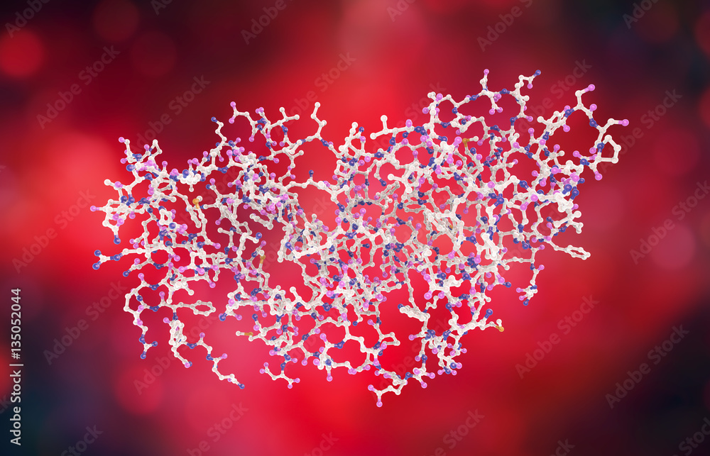 Molecular model of interferon-gamma 3D illustration. IFN-gammaa is a ...