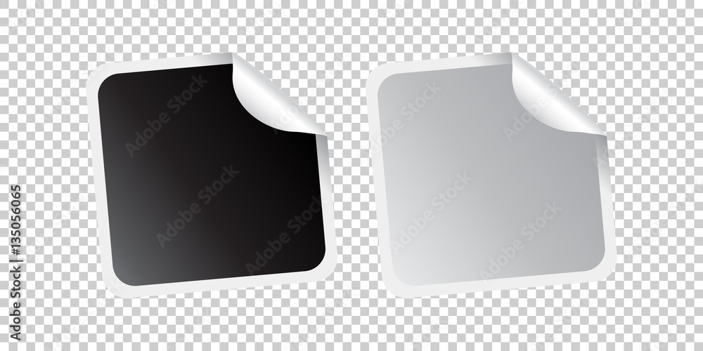 Set of blank stickers. Empty promotional labels. Vector illustration ...