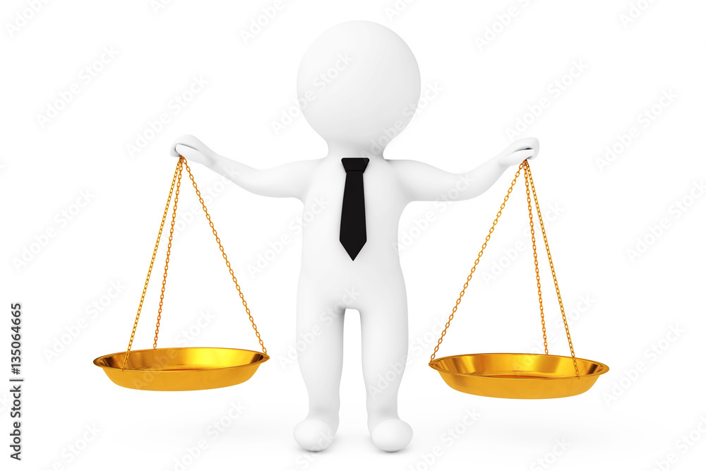 3d Person Holding Classical Golden Scales in Hands. 3d Rendering Stock ...