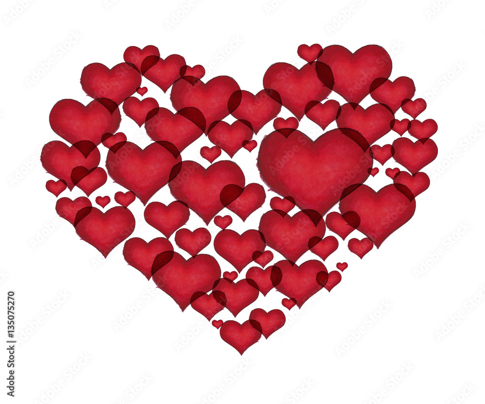 Herz aus Herzchen Stock Illustration | Adobe Stock