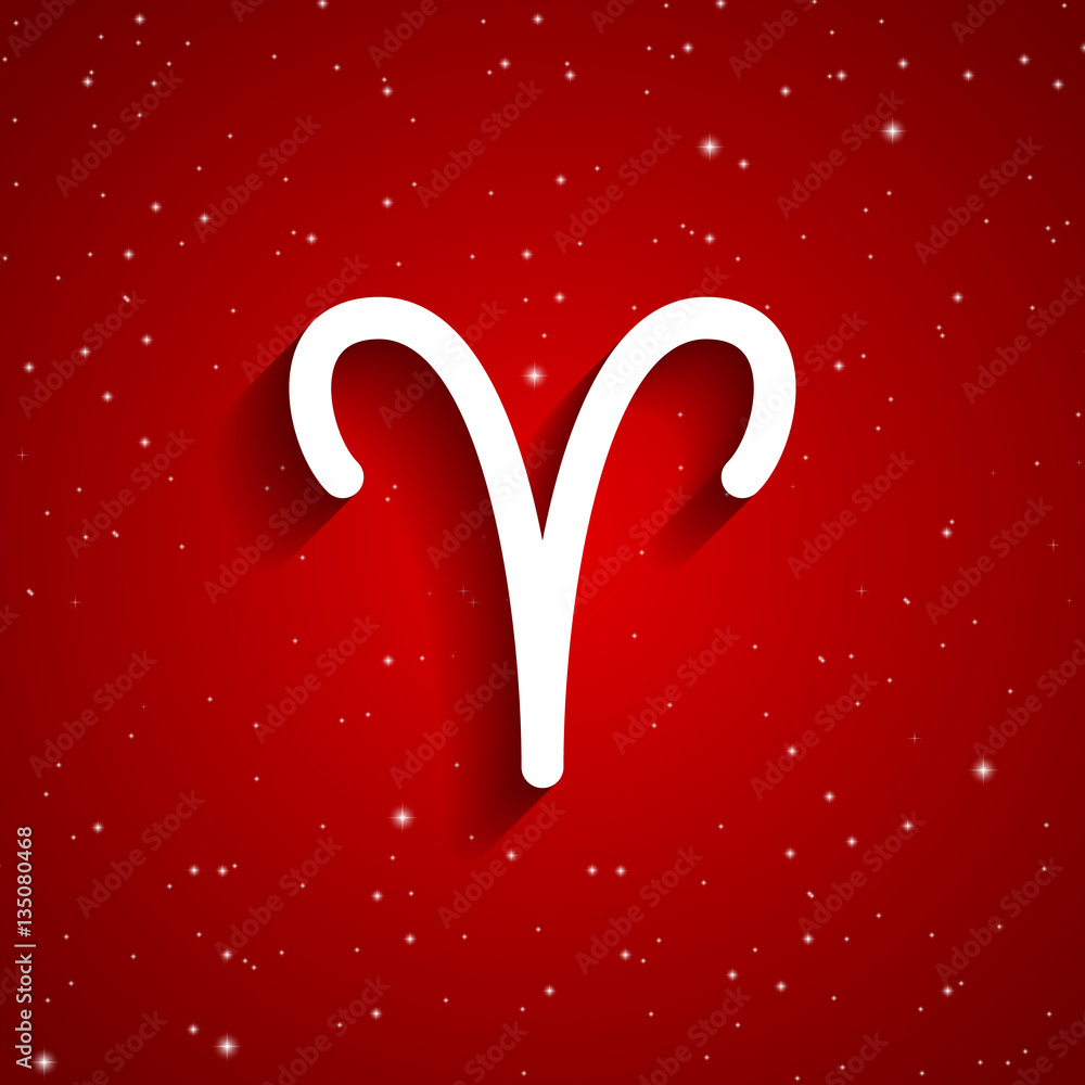Aries Symbol Red