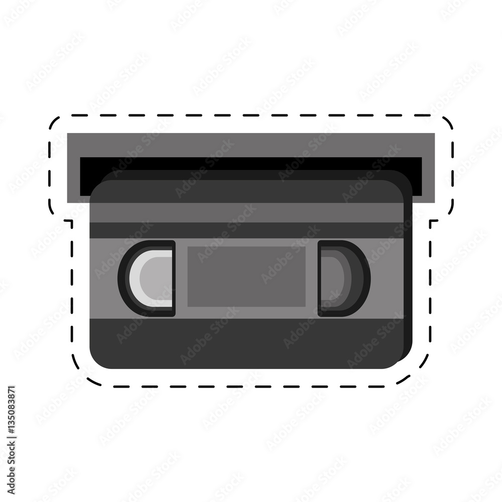 vhs tape movie cut line vector illustration eps 10 Stock Vector | Adobe ...