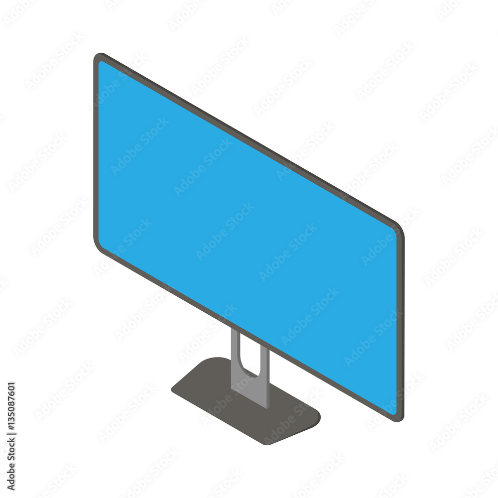 Modern computer. Vector mockup, isolated, isometry. Template for a ...