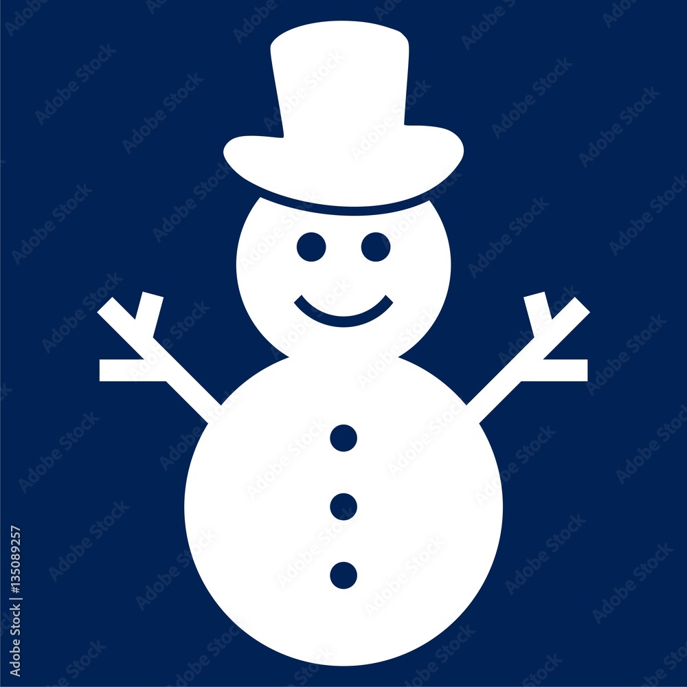 Snowman icon vector - Illustration Stock Vector | Adobe Stock