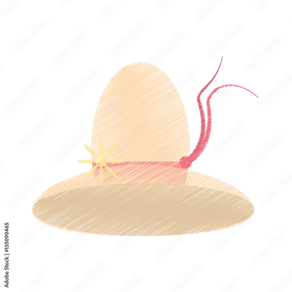 drawing woman hat beach travel vector illustration eps 10 Stock Vector ...