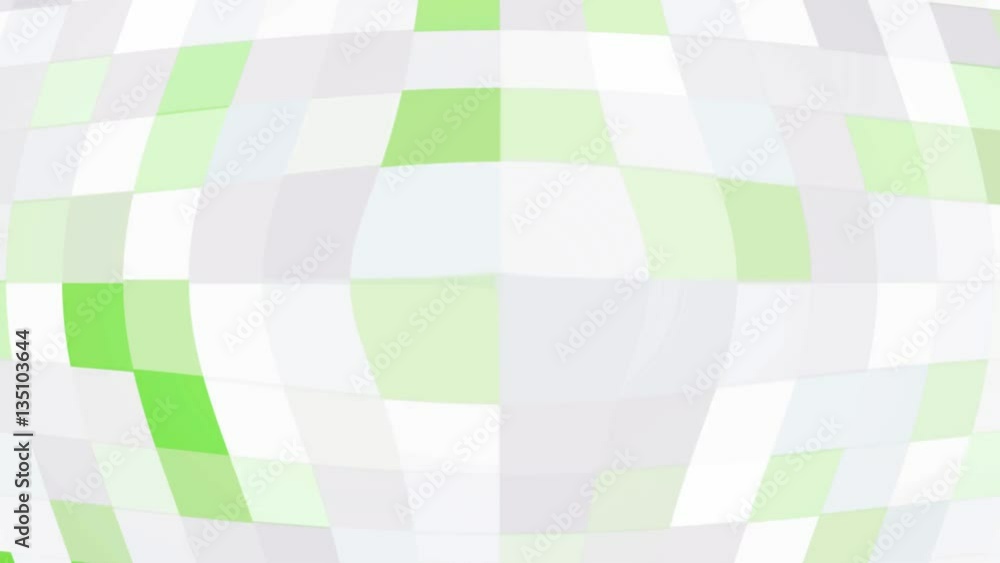 Computer generated animated white and green blinking squares background ...