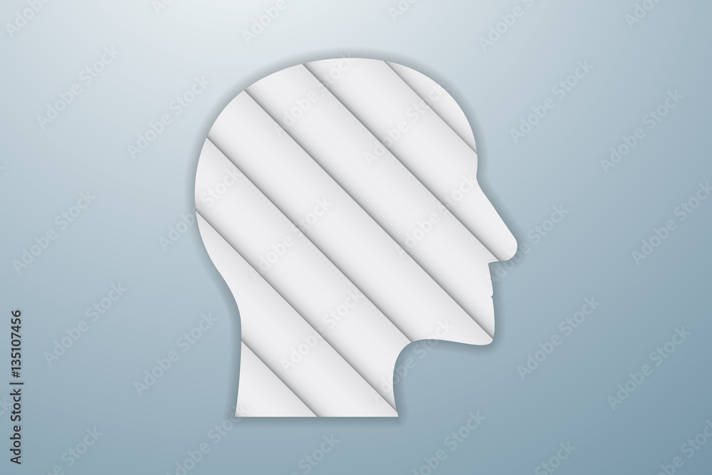 Business infographics element in shape of human head with five main ...