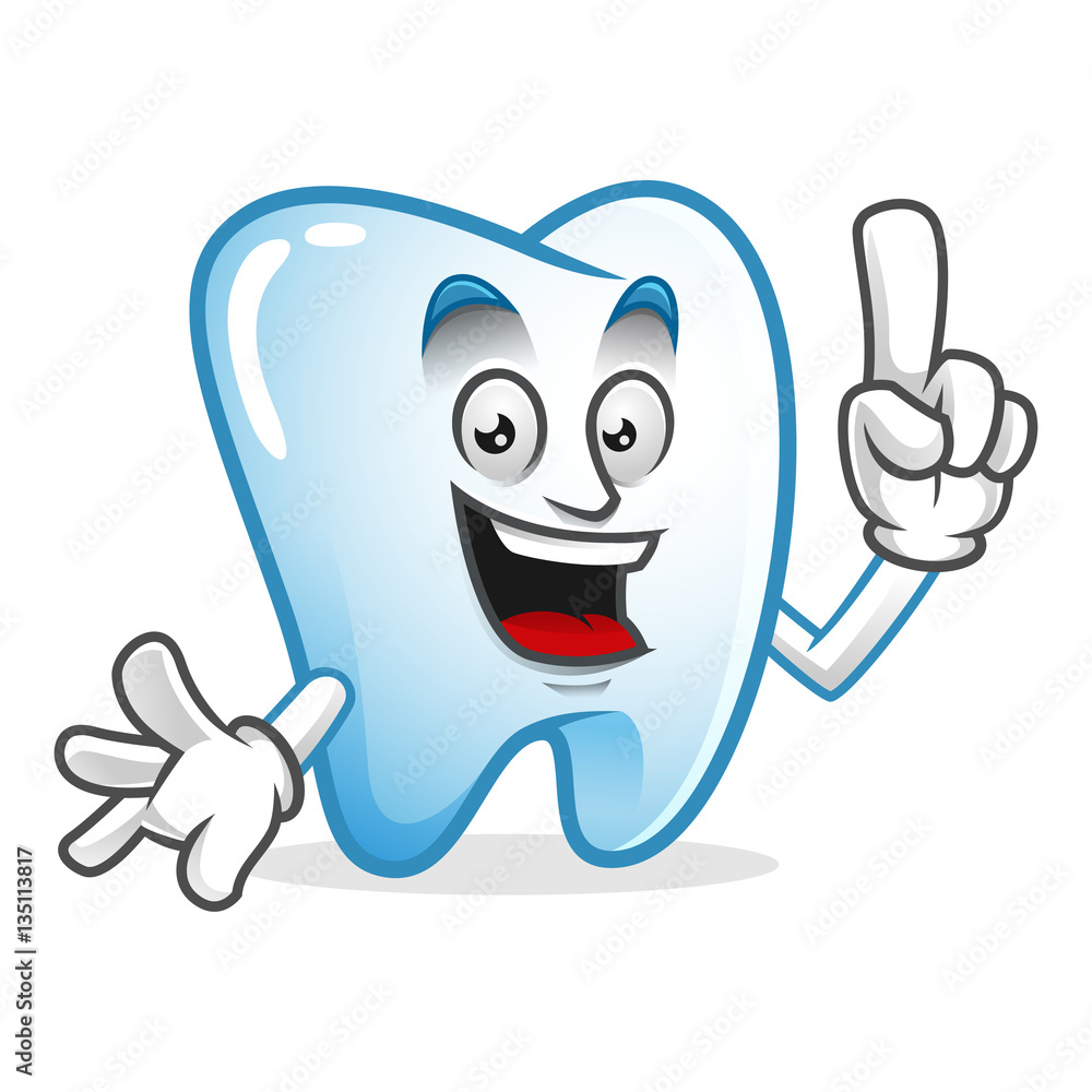 Smart tooth mascot, tooth character, tooth cartoon vector Stock Vector ...