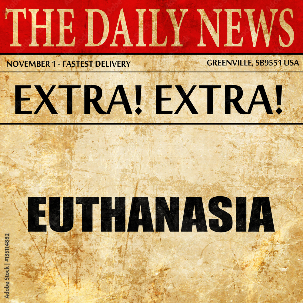 euthanasia, newspaper article text Stock イラスト | Adobe Stock