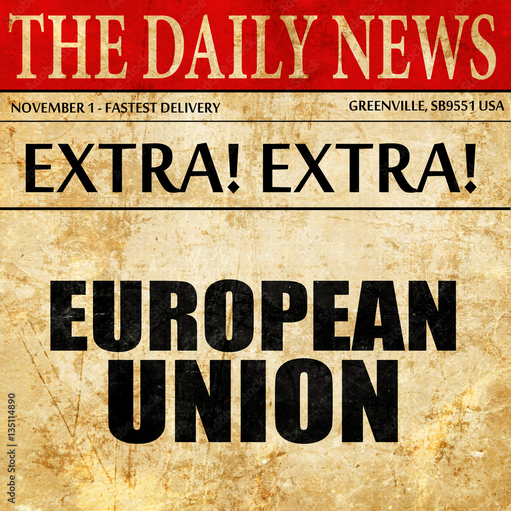 european union, newspaper article text Stock Illustration | Adobe Stock