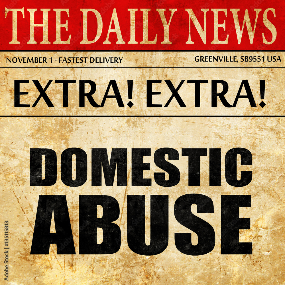domestic abuse, newspaper article text Stock Illustration | Adobe Stock