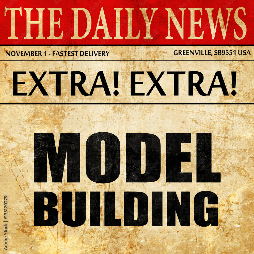 model building, newspaper article text Stock Illustration | Adobe Stock