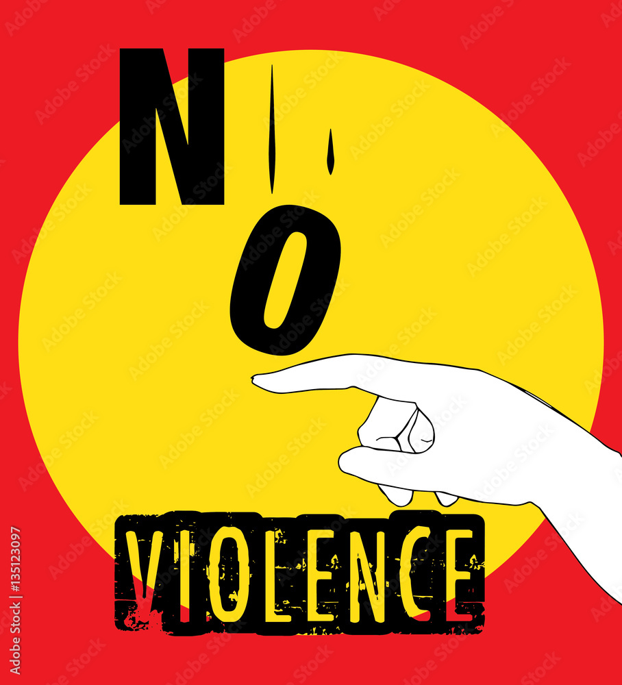 No Violence Protest Poster Design Stock Vector | Adobe Stock