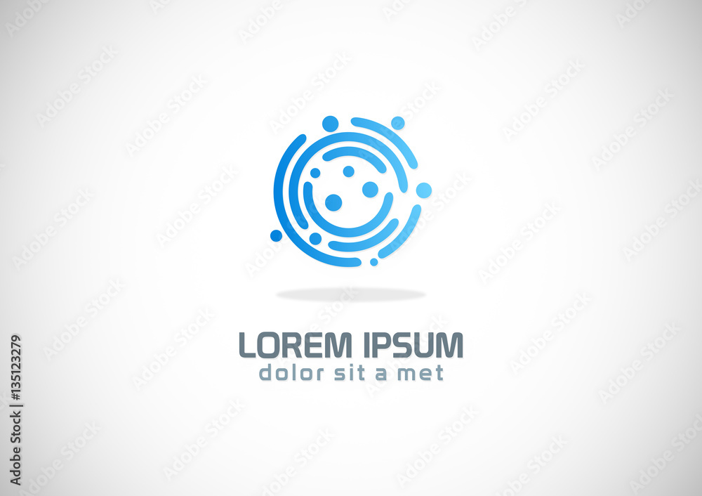circle round line technology logo Stock Vector | Adobe Stock