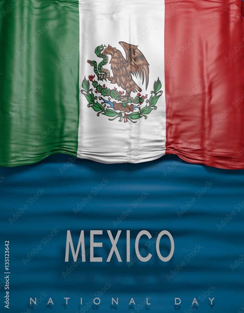 Flag Mexico Render, Mexican 3D Flag (3D Render) Stock Illustration ...