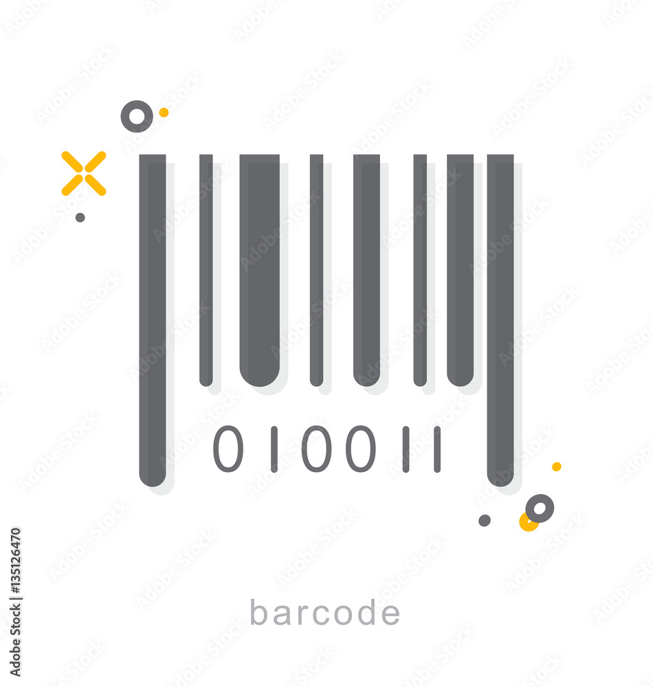 Thin line icons, Barcode Stock Vector | Adobe Stock