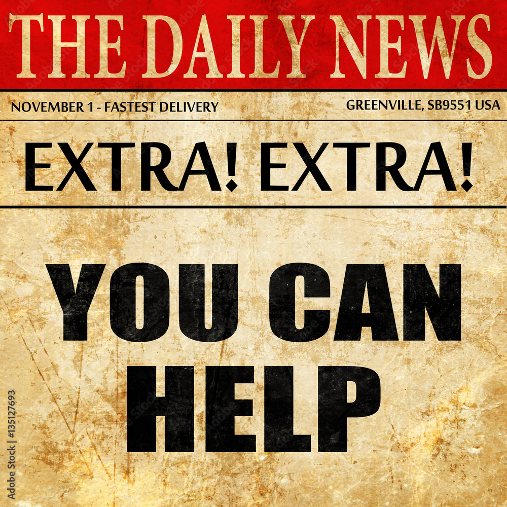 you can help, newspaper article text Stock Illustration | Adobe Stock