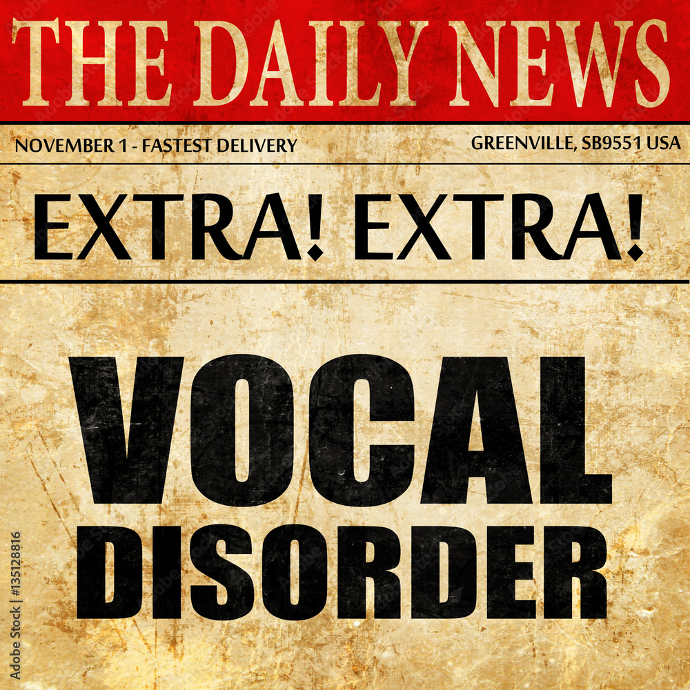 vocal disorder, newspaper article text Stock Illustration | Adobe Stock