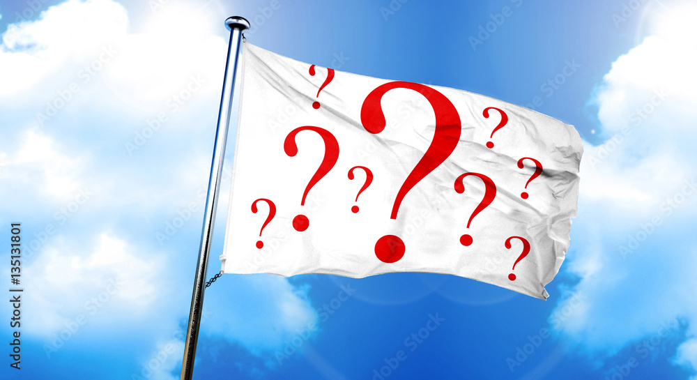 question mark flag, 3D rendering Stock Illustration | Adobe Stock