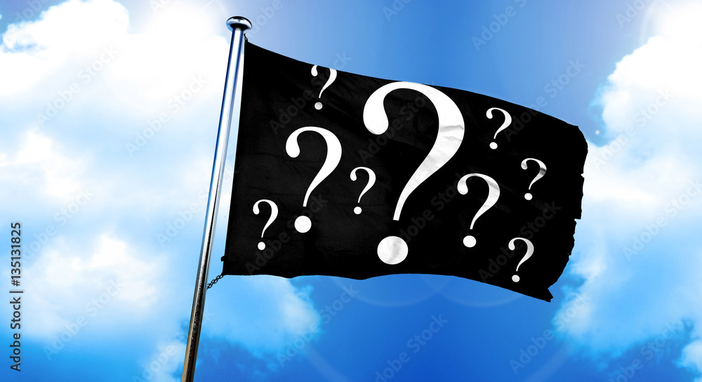 question mark flag, 3D rendering Stock Illustration | Adobe Stock