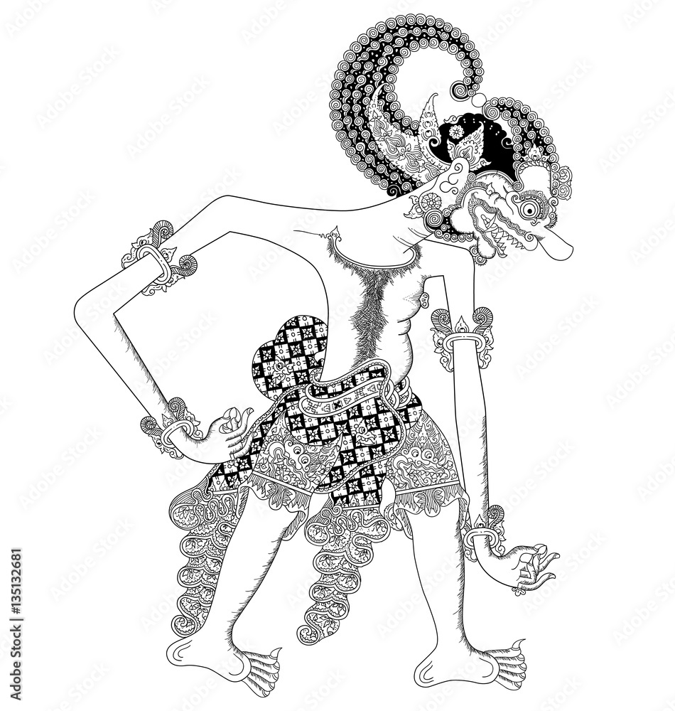 Jembawan, a character of traditional puppet show, wayang kulit from ...