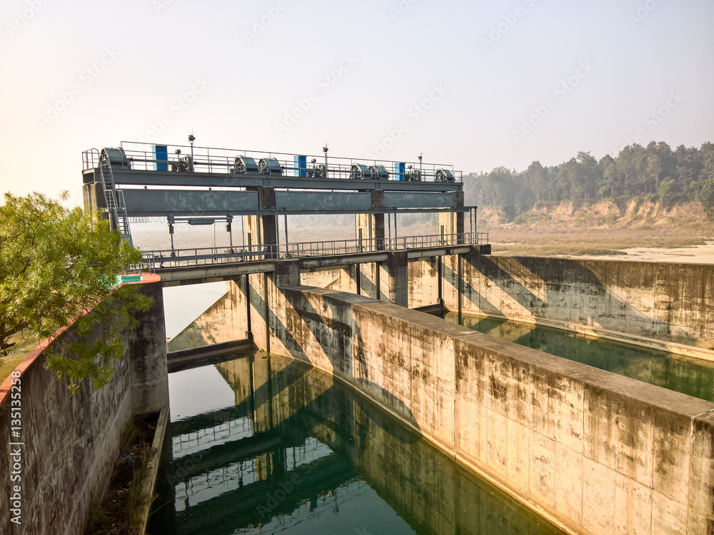 Dam Flood Gates Stock Photo | Adobe Stock