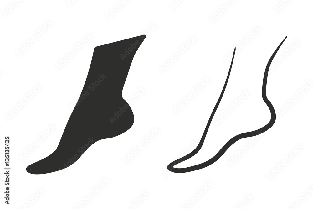Foot - vector icon. Stock Vector | Adobe Stock