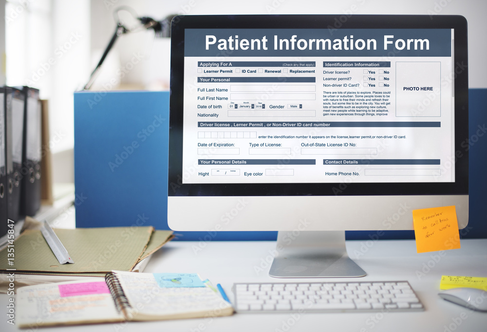 Patient Information Form Analysis Record Medical Concept Stock Photo ...