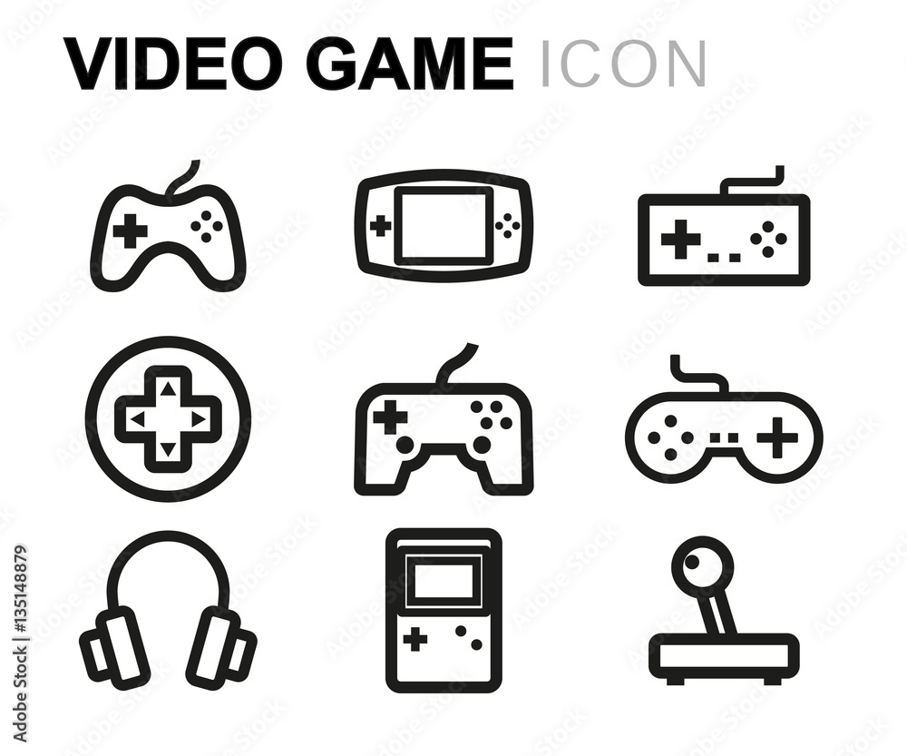 Vector line video game icons set Stock Vector | Adobe Stock