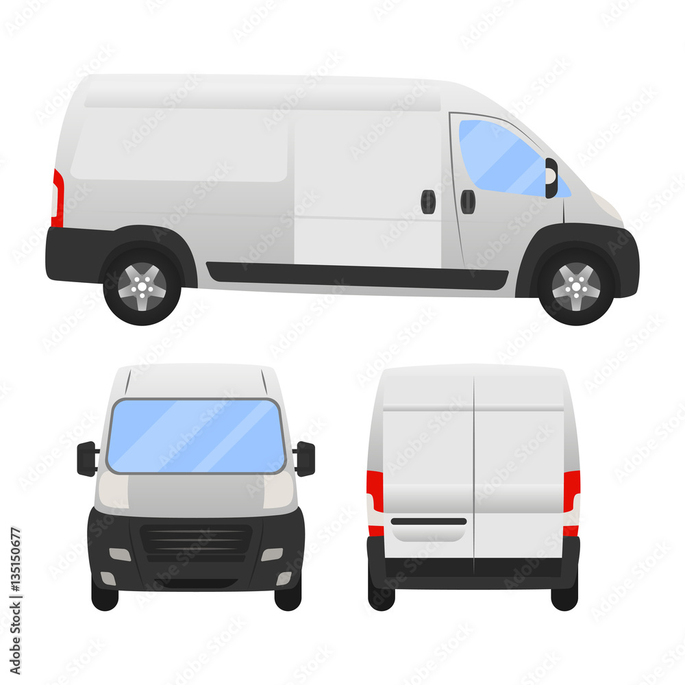 White Delivery Van Side View