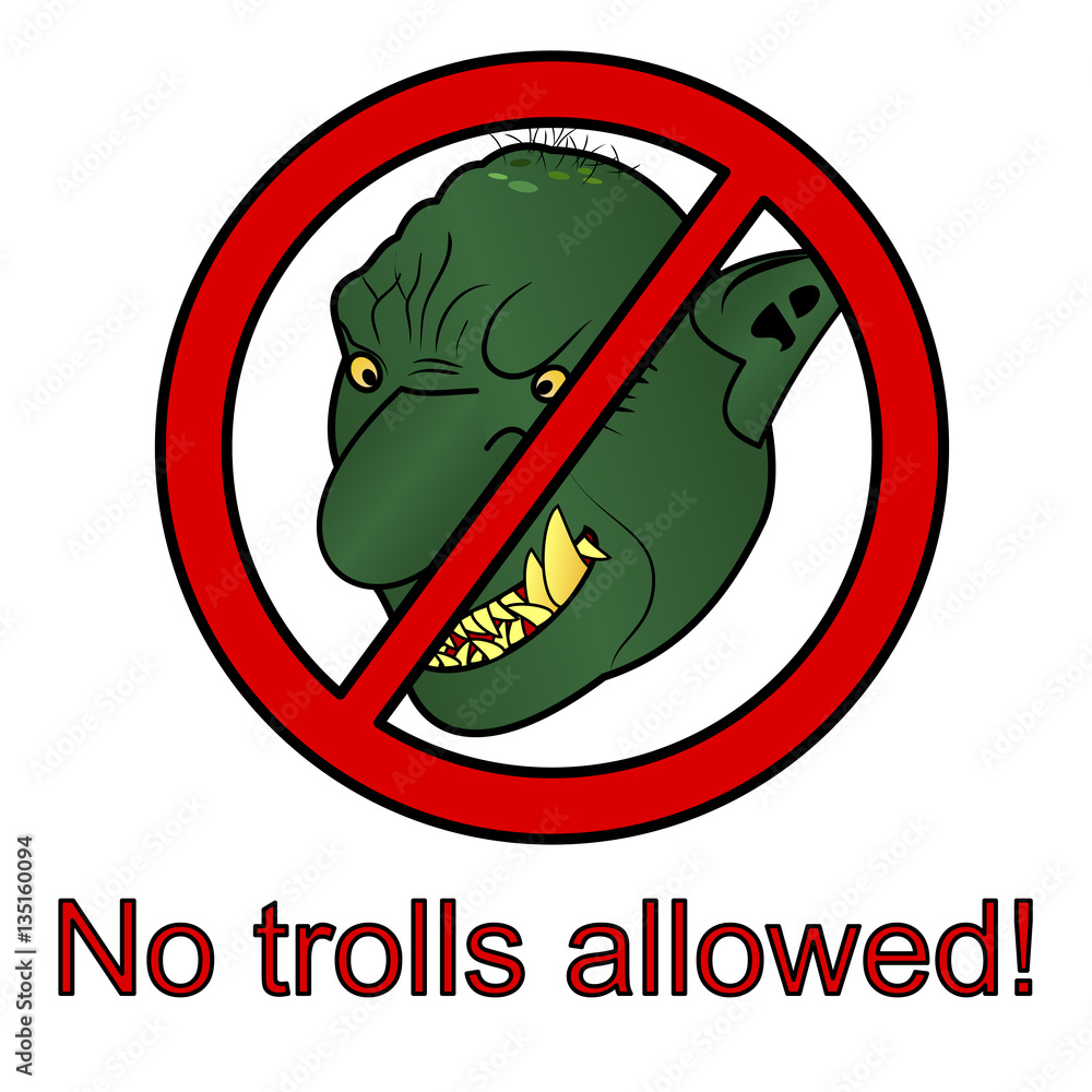 No trolls allowed sign vector illustration Stock Vector | Adobe Stock